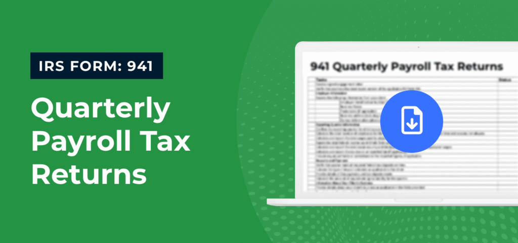 Free IRS Form 941 Payroll Quarterly Tax Filing Checklist Template ...